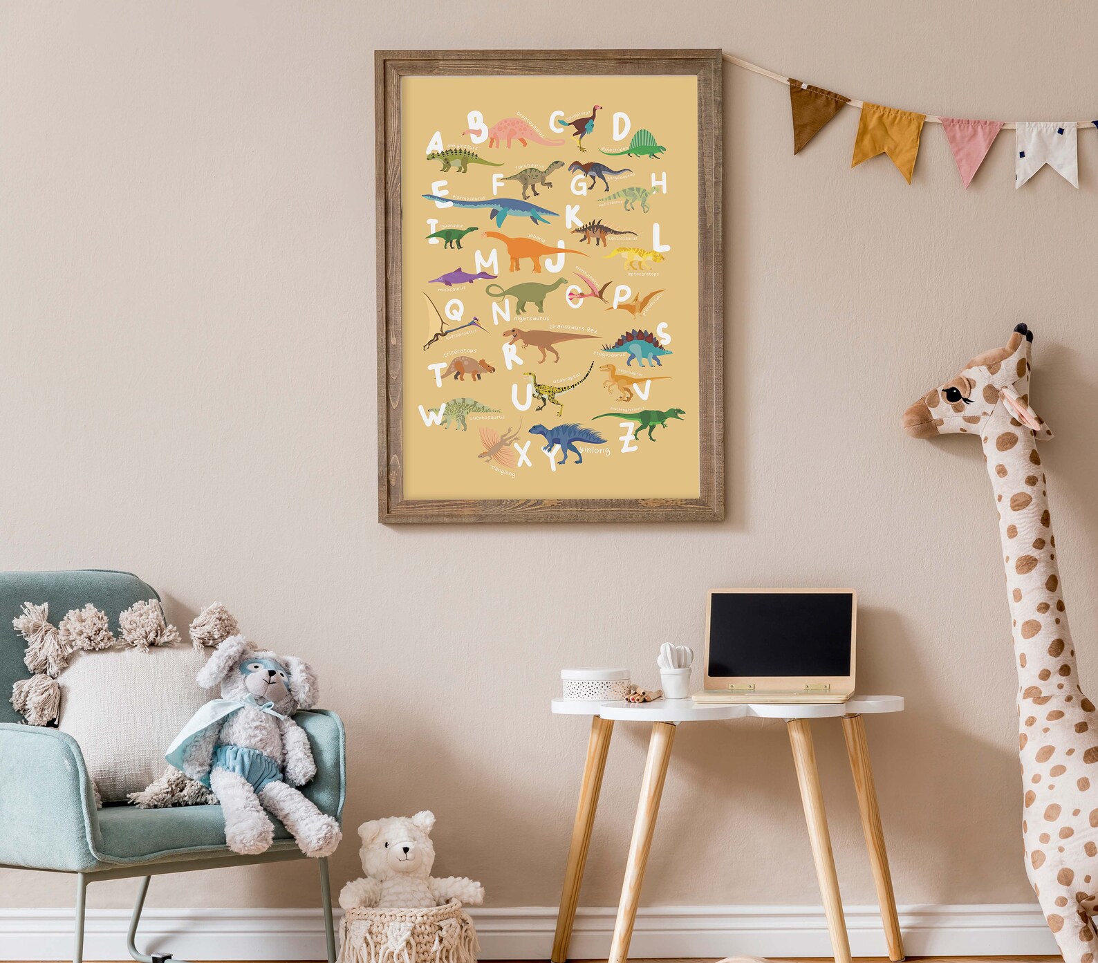 Dinosaur Alphabet Poster Kids Room Decor Dinosaur Theme - Etsy