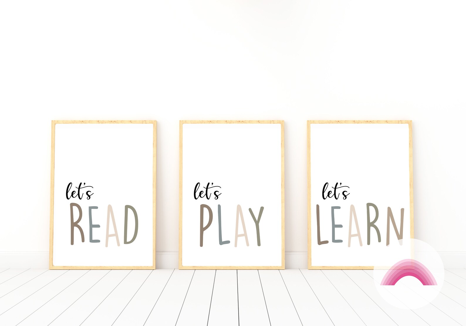 Lets play read learn printable Playroom decor Let's | Etsy