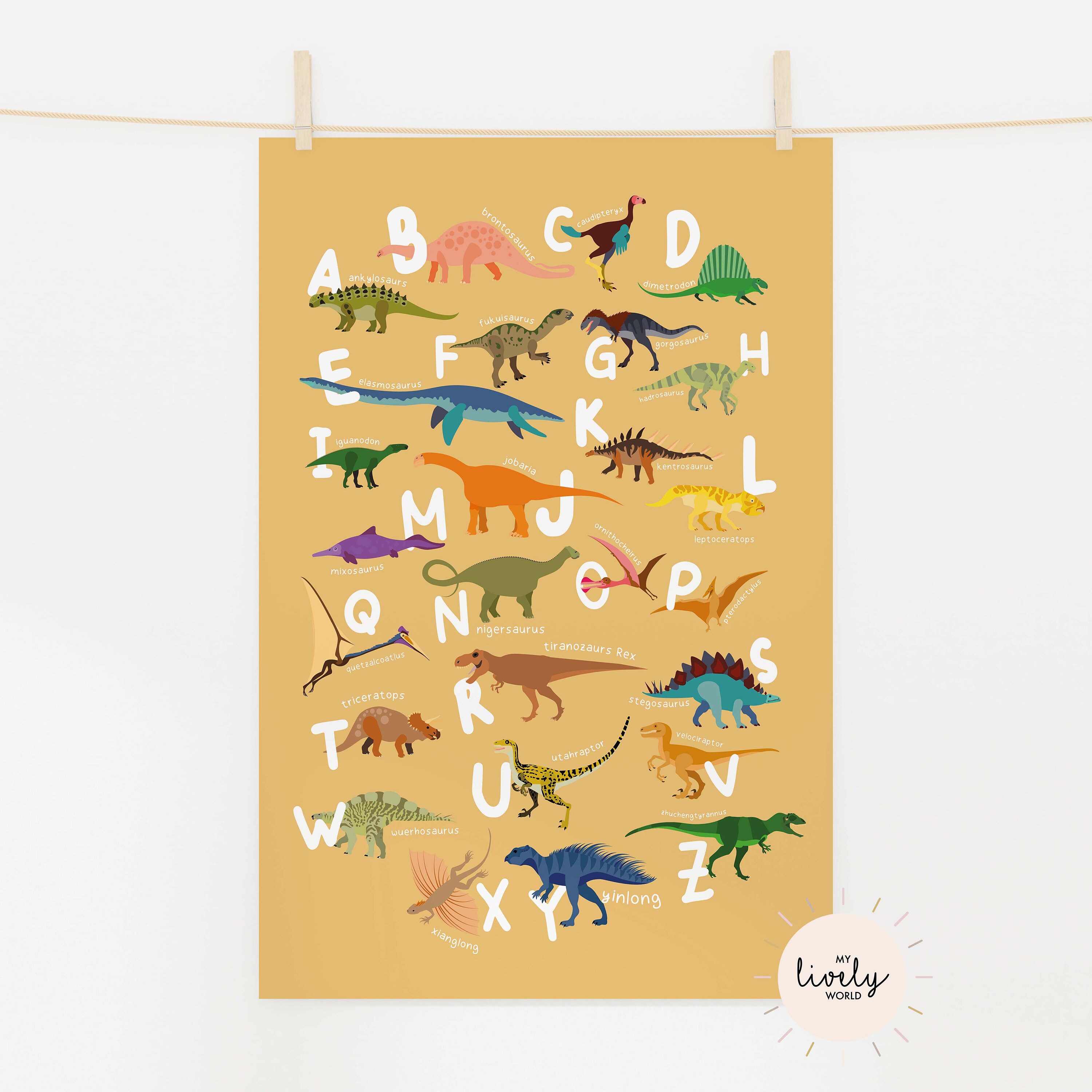 Dinosaur Alphabet Poster Kids Room Decor Dinosaur Theme - Etsy