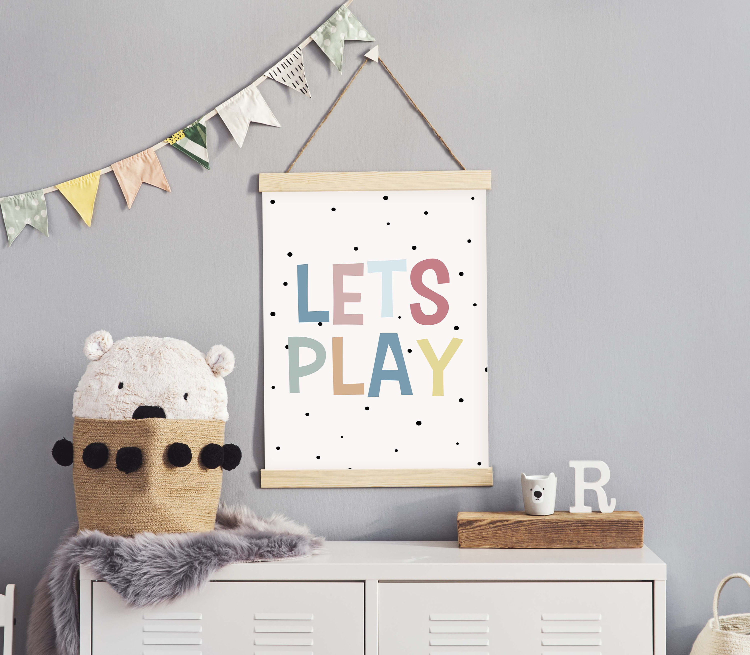 Lets play Print Lets play Spielzimmer Deko Spielzimmer Drucke Bunte ...