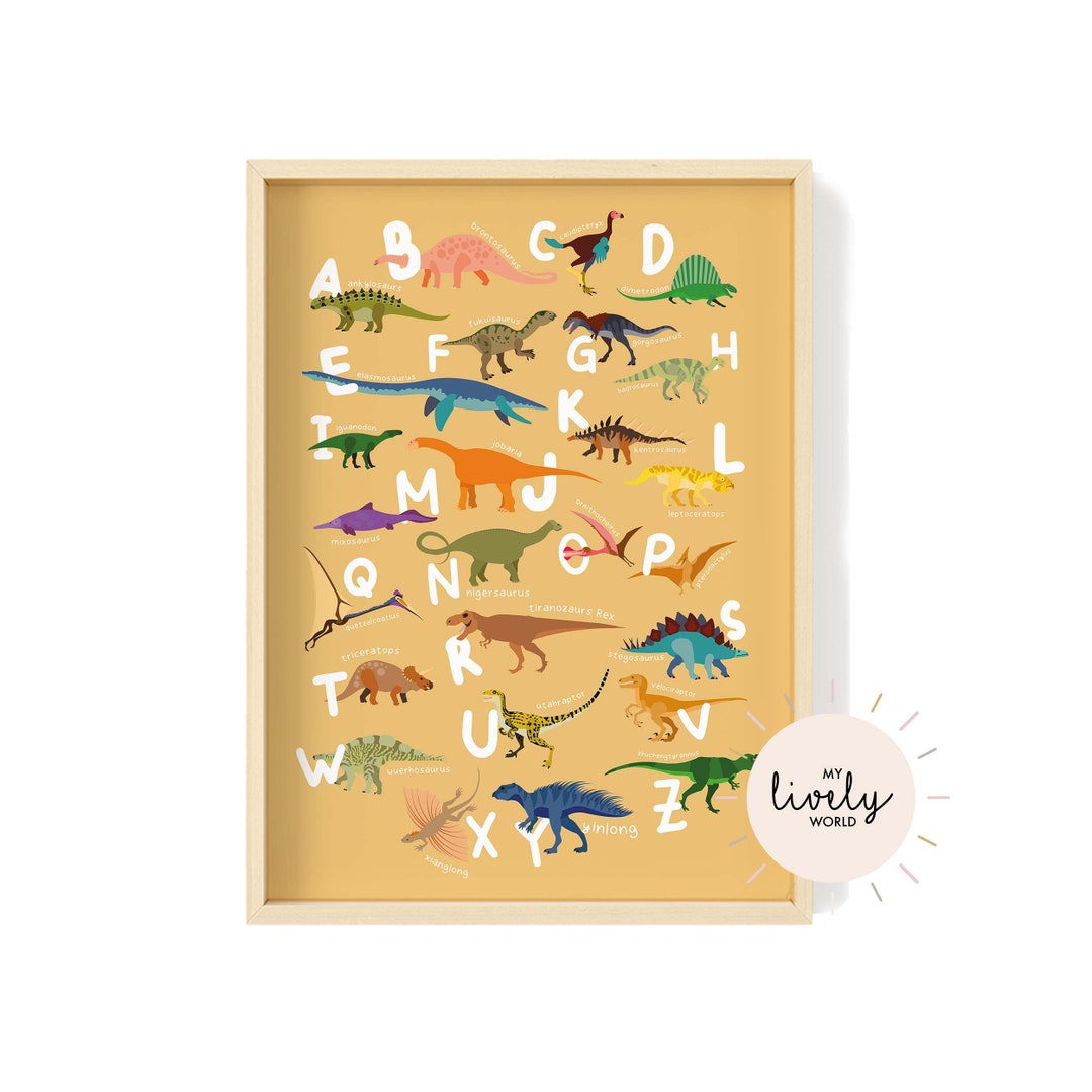 Dinosaur Alphabet Poster Kids Room Decor Dinosaur Theme - Etsy