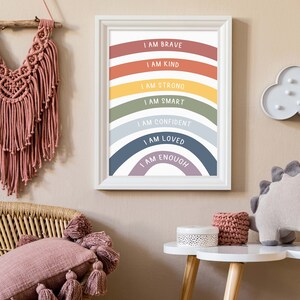 Affirmations Poster for Kids, Rainbow Affirmations Print, Inspirational ...