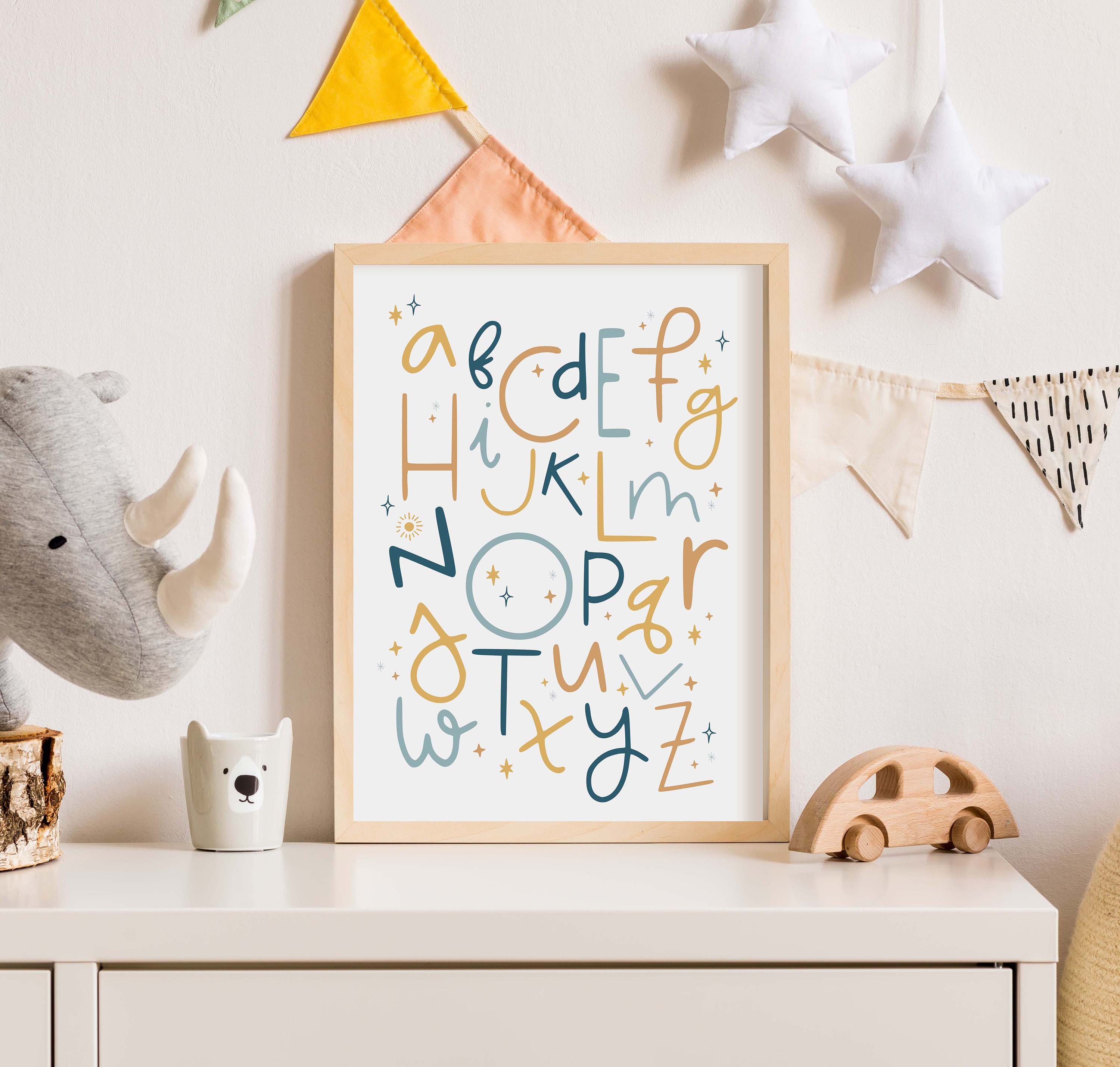 Boho Alphabet Poster Alphabet Print Kids Wall Art Printable | Etsy