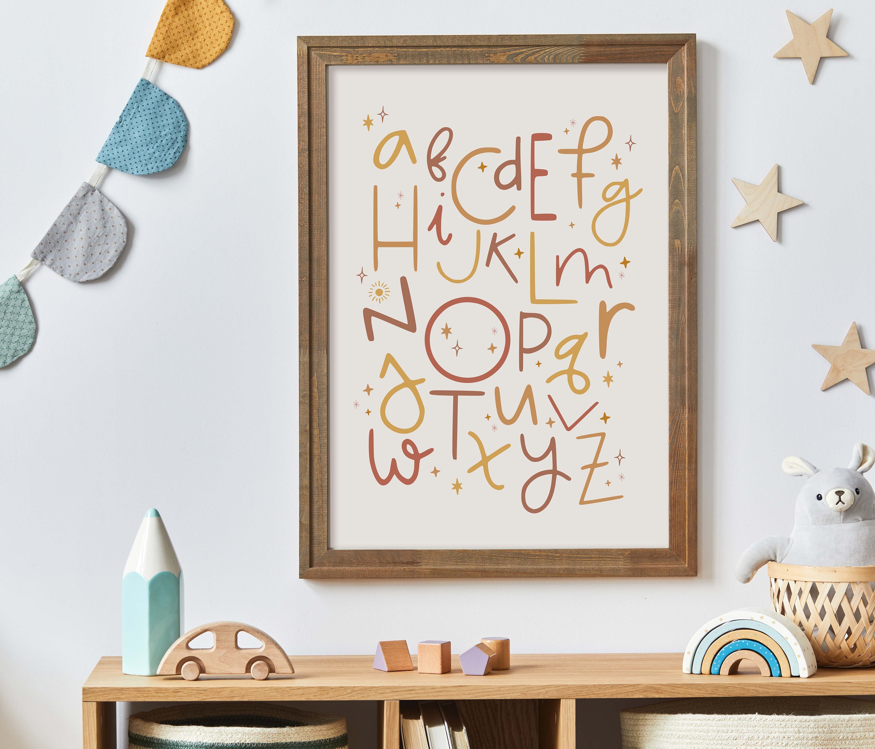 Boho Alphabet Poster ABC Poster Alphabet Print Kids Wall | Etsy