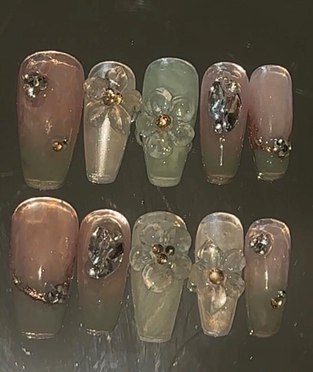 Sage Press on Nails - Etsy