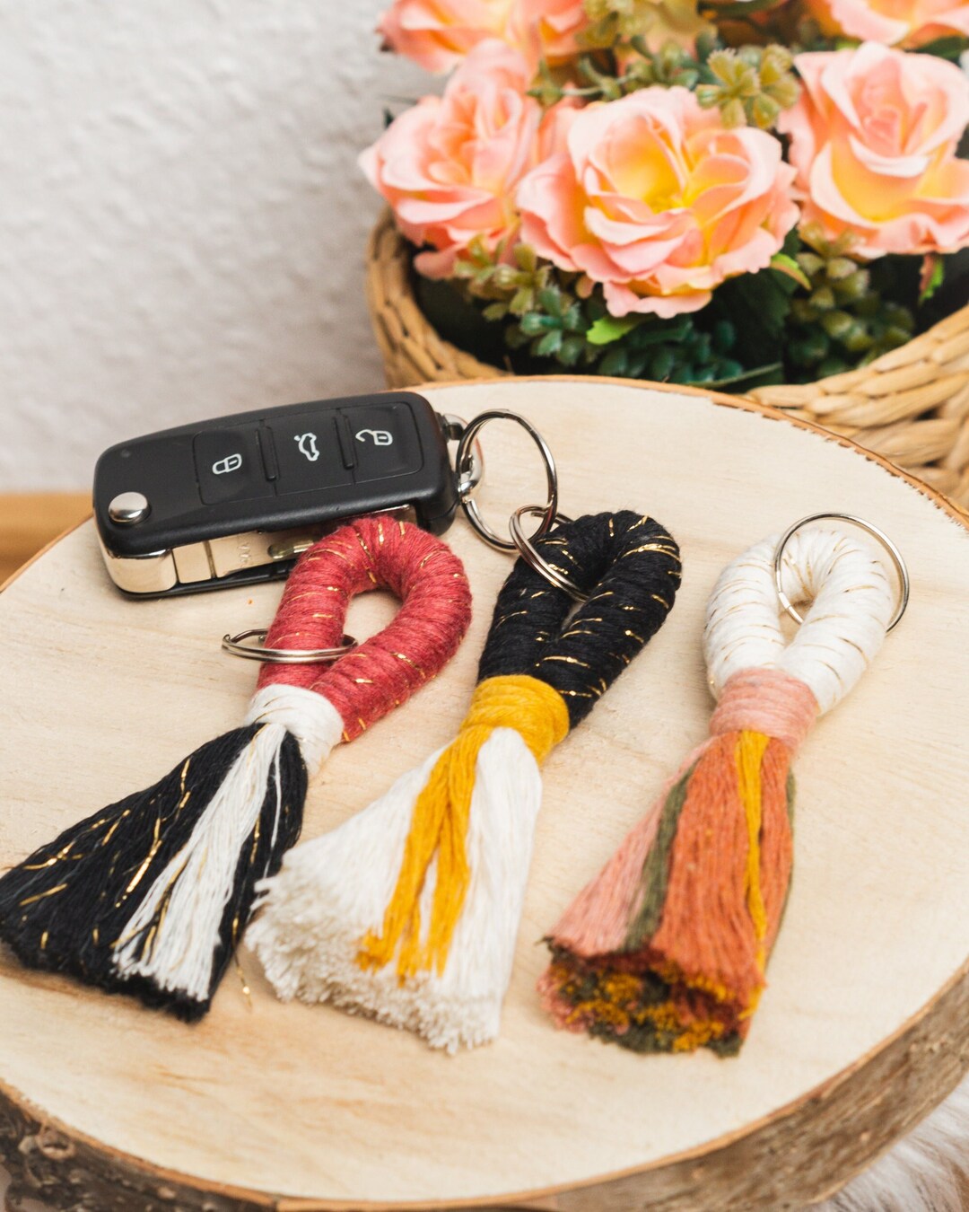Macrame Keychain Wrap/bag/charm/key, Many Different Colors - Etsy