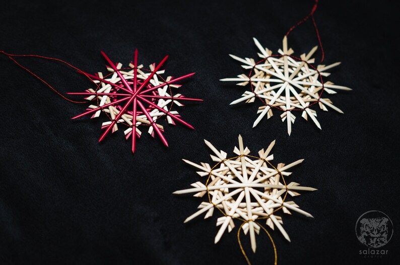 Straw Star "sally" Straw Natural Yarn Red 3 Pieces/set - Etsy