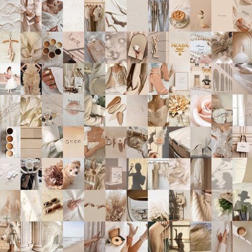 Neutral Aesthetic Wall Collage Kit digital Download 60 Pcs - Etsy