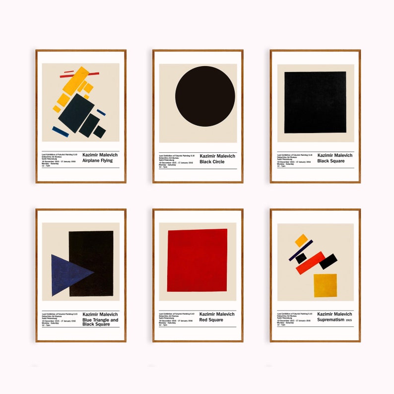 Kazimir Malevich Art Exhibition Poster Set of 6 Malevich Art - Etsy