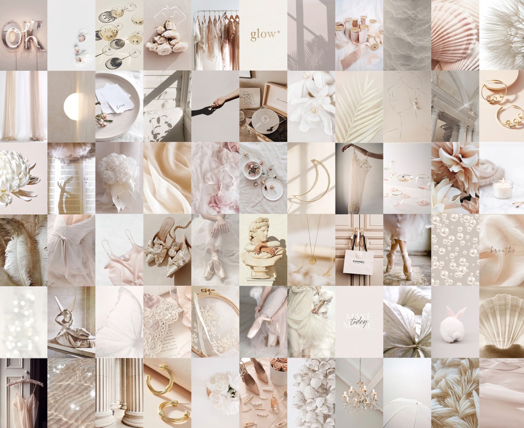 Rose Beige Aesthetic Wall Collage Kit (digital Download) 66 Pcs ...