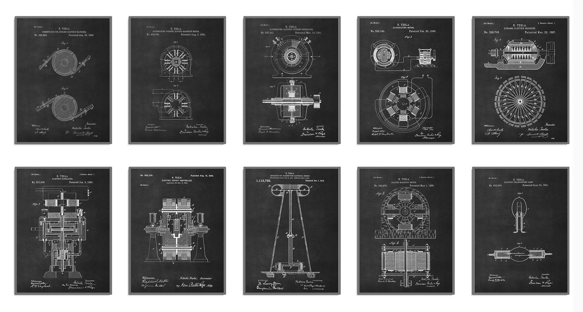 Nikola Tesla Poster Set of 10 Printable Art Gift for Him - Etsy Hong Kong