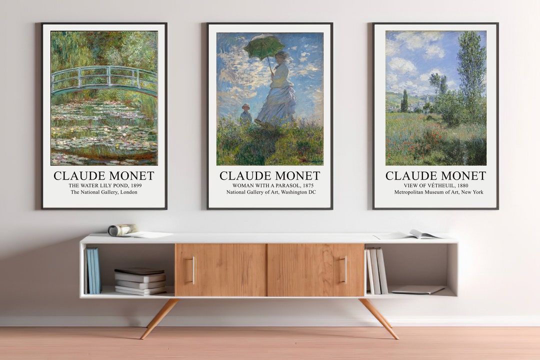 Monet Exhibition Poster, Set of 3, Claude Monet, Impressionism ...