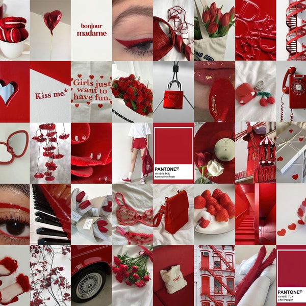 Red Wall Collage Kit - Etsy