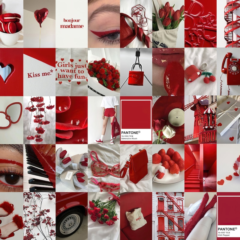 Red Wall Collage Kit - Etsy
