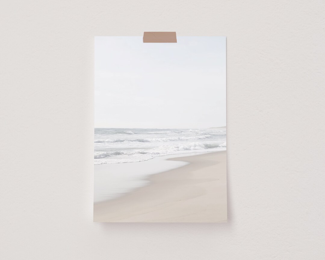 Neutral Beach Wall Art ,pastel Beach, Print Coastal Art, Printable Wall ...