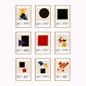 Kazimir Malevich Art Exhibition Poster, Set of 9, Malevich Art Print ...