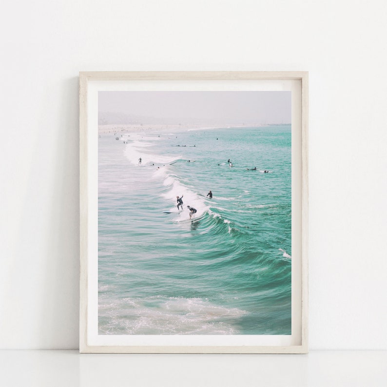 Ocean Waves Surf Print Beach Surfing Poster California Wall - Etsy