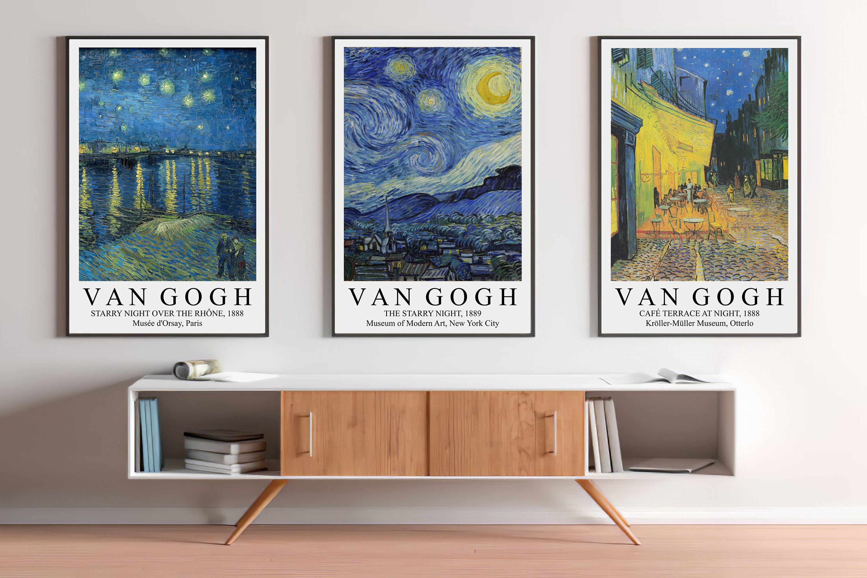 Van Gogh Print Van Gogh Exhibition Poster Set of 3 Van - Etsy