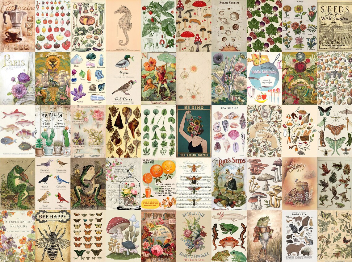 Vintage Poster Wall Collage Kit Aestheticvintage Pictures | Etsy