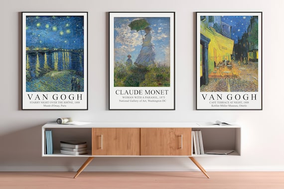 Monet and Van Gogh Exhibition Poster Set of 3 Impressionism | Etsy