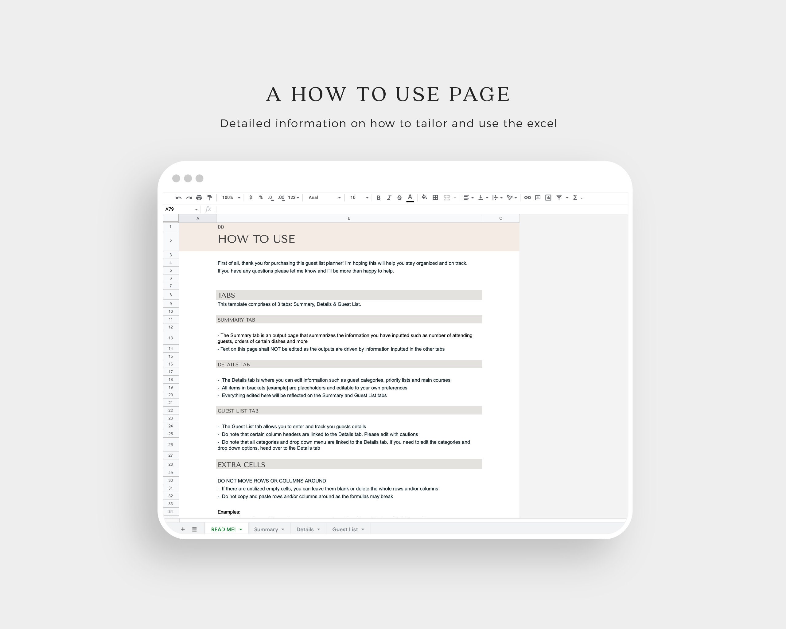 Digital Guest List Tracker | Google Sheets | Modern Lines - Etsy