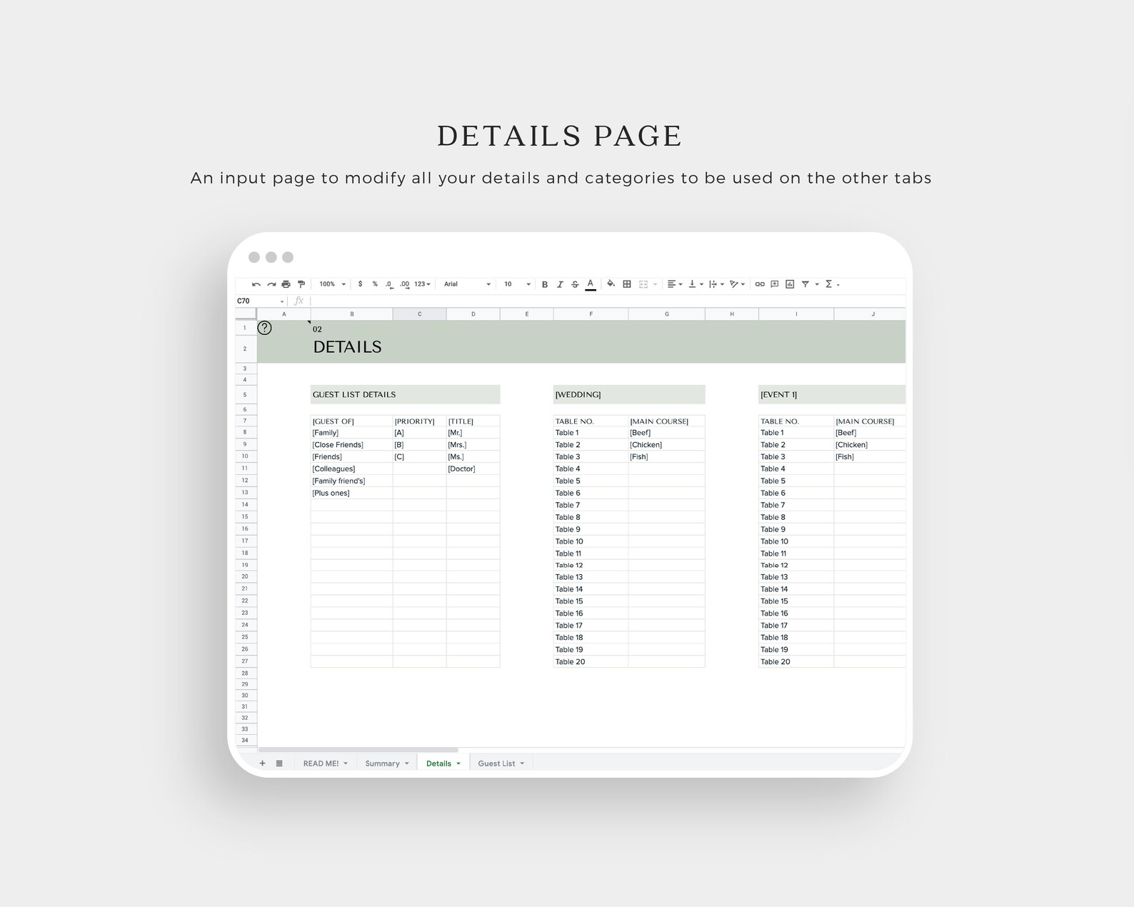 Digital Guest List Tracker | Google Sheets | Modern Sage - Etsy