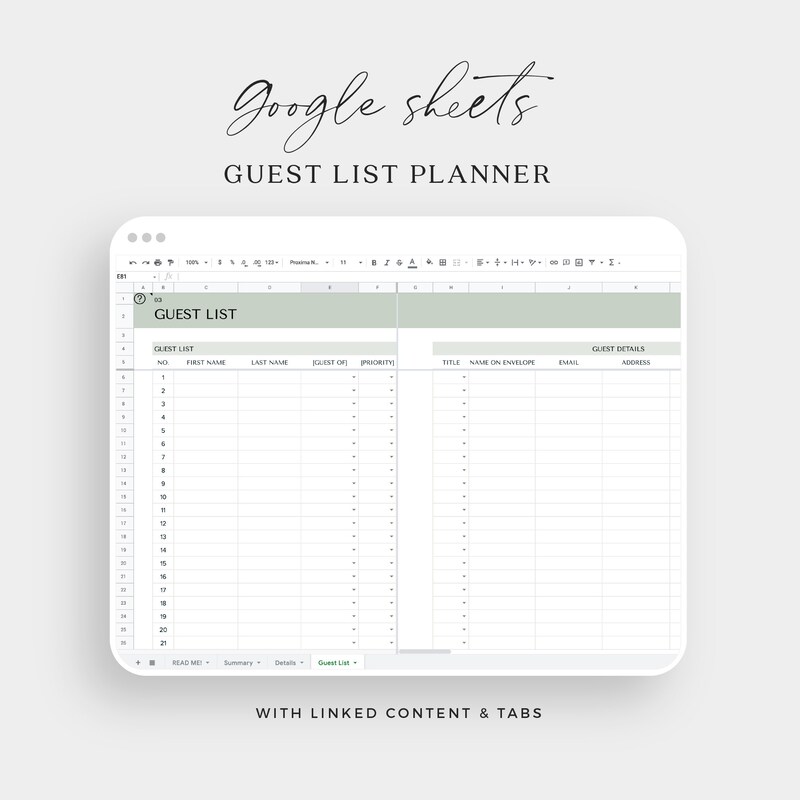 Guest List - Etsy