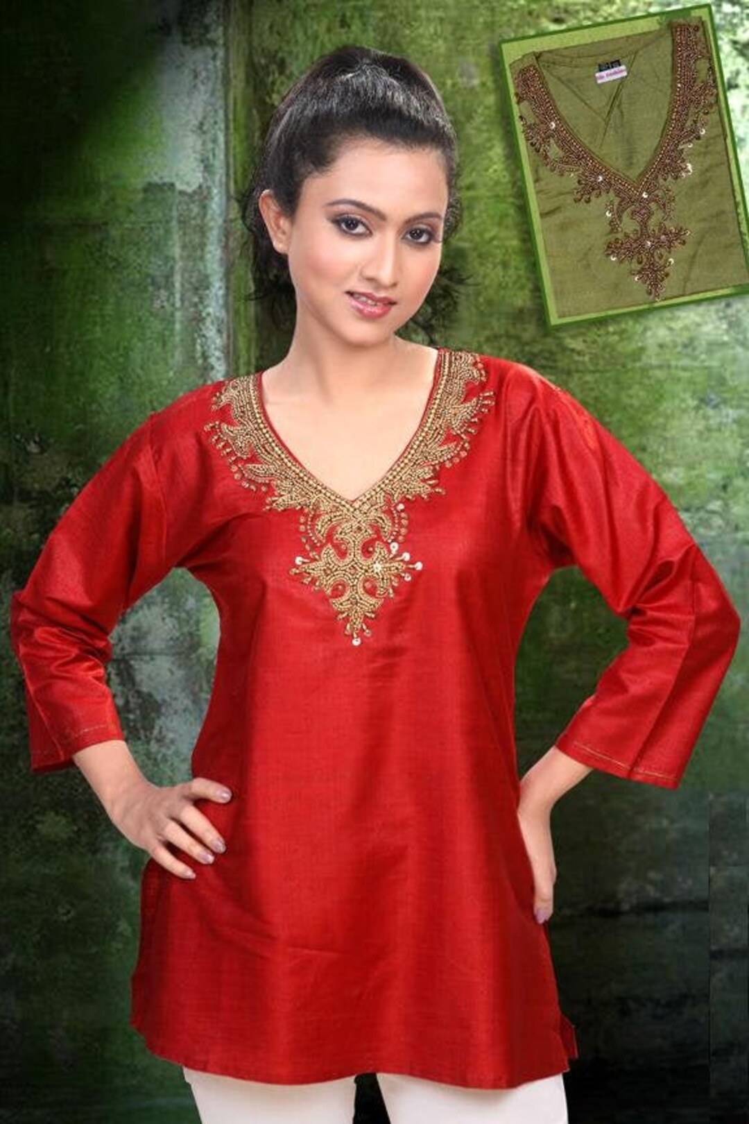 Red Tunic, Silk Cotton Tunic, Plus Size Tunic, Asymmetric Tunic, Plus ...