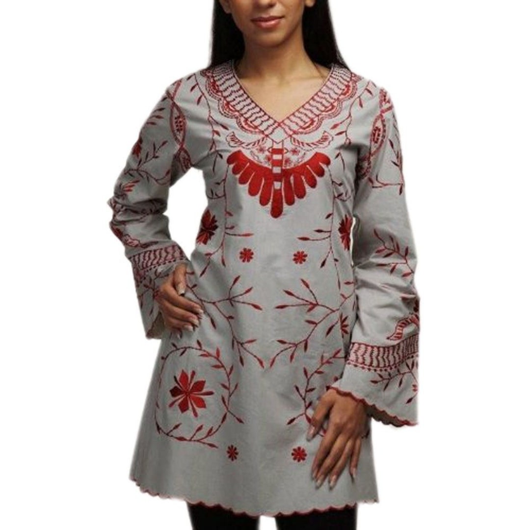 Tunic Top for Women ,designer Tunic Dress/party Dress/hand Embroidered ...