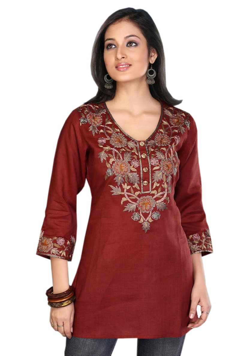 Ladies Cotton Beauty Designer Tunic Dress , Casual Tunic Dresses Plus ...