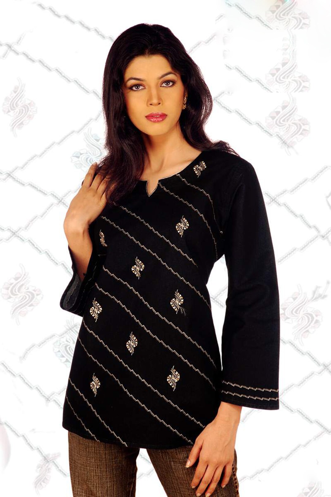 Women Cotton Embroidered Tunic Top,resort Wear,bohemian Clothing,boho ...