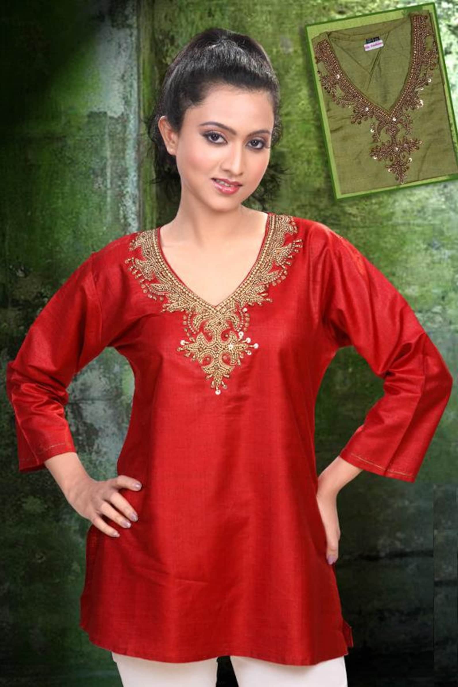 Red Tunic, Silk Cotton Tunic, Plus Size Tunic, Asymmetric Tunic, Plus ...