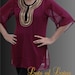 Deep Purple Tunic Hand Embroidered With Sequins and Beads Tunic Top ...