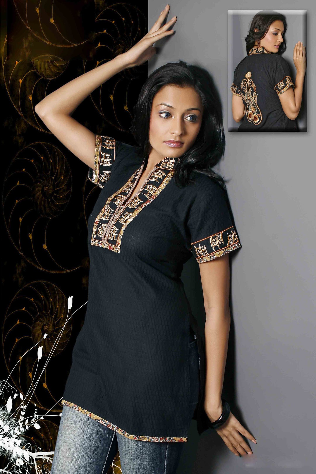 Embroidered Designer Tunic Top for Women, Cotton Top, Embroidered Tops ...