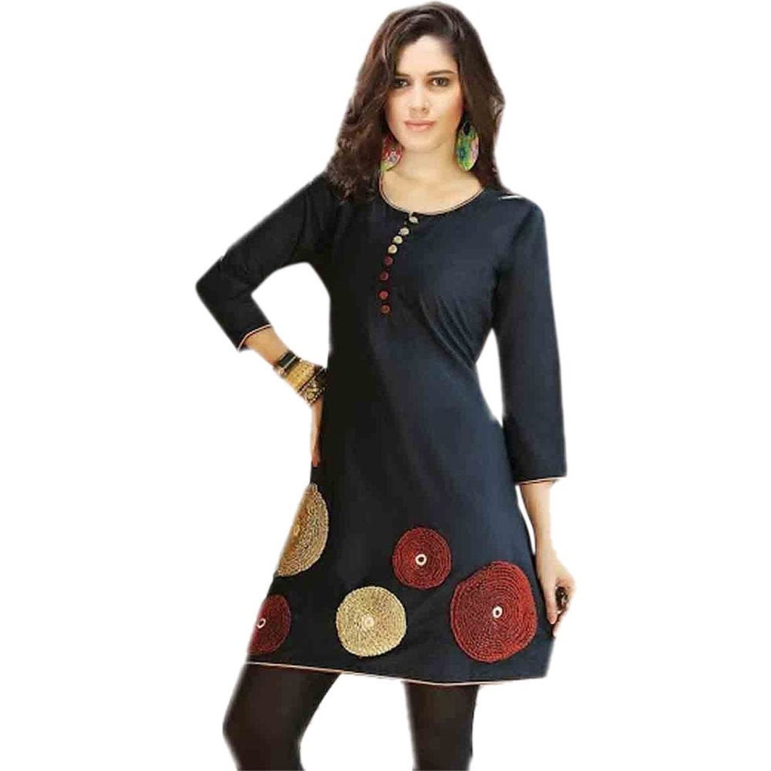 Tunic Top, Plus Size Tunic, Asymmetric Tunic, Women Tunic, Blue Cotton ...