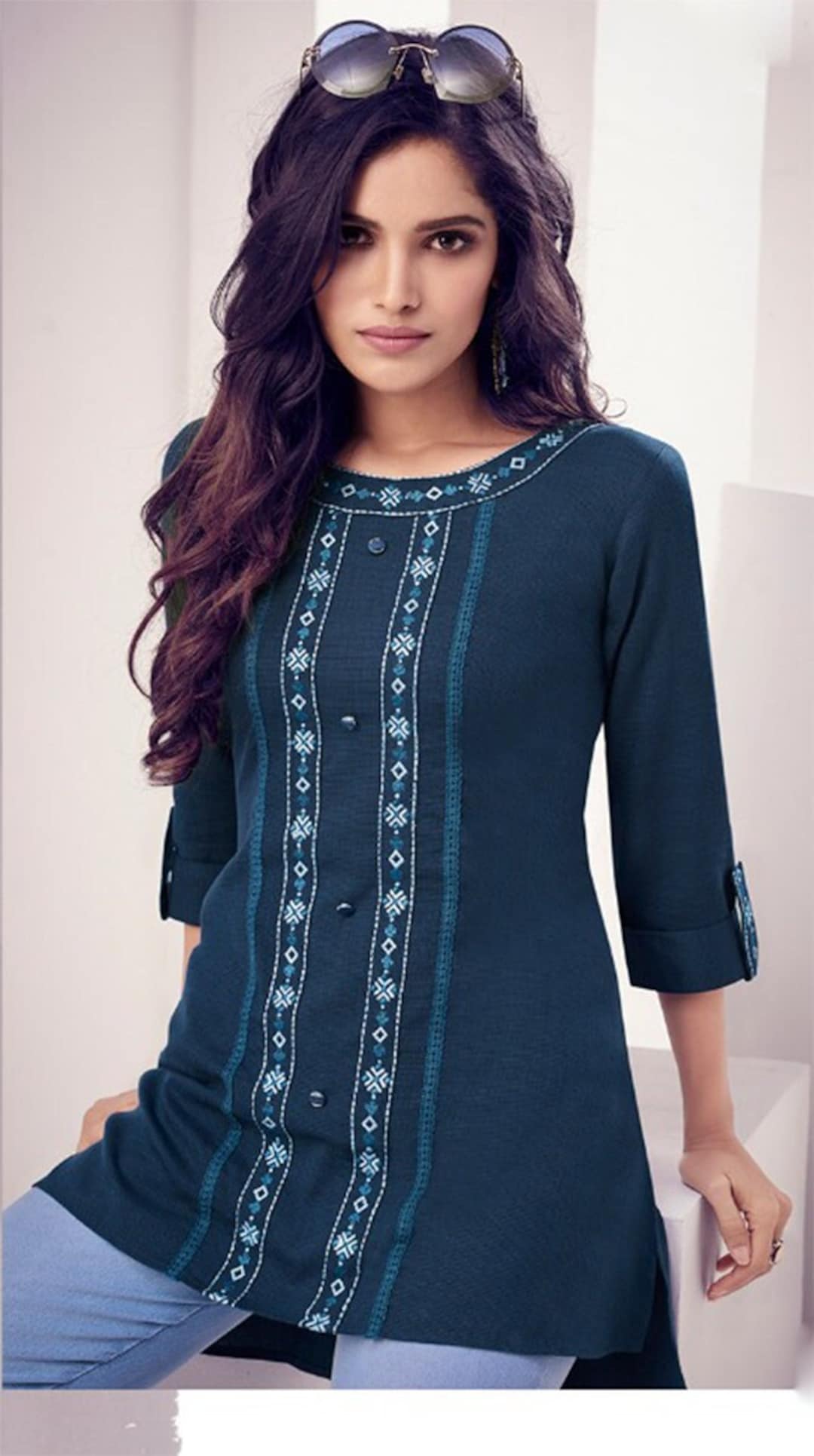 Tunic Top Dress for Women Resort Wear, Bohemian Clothing, Embroidery ...