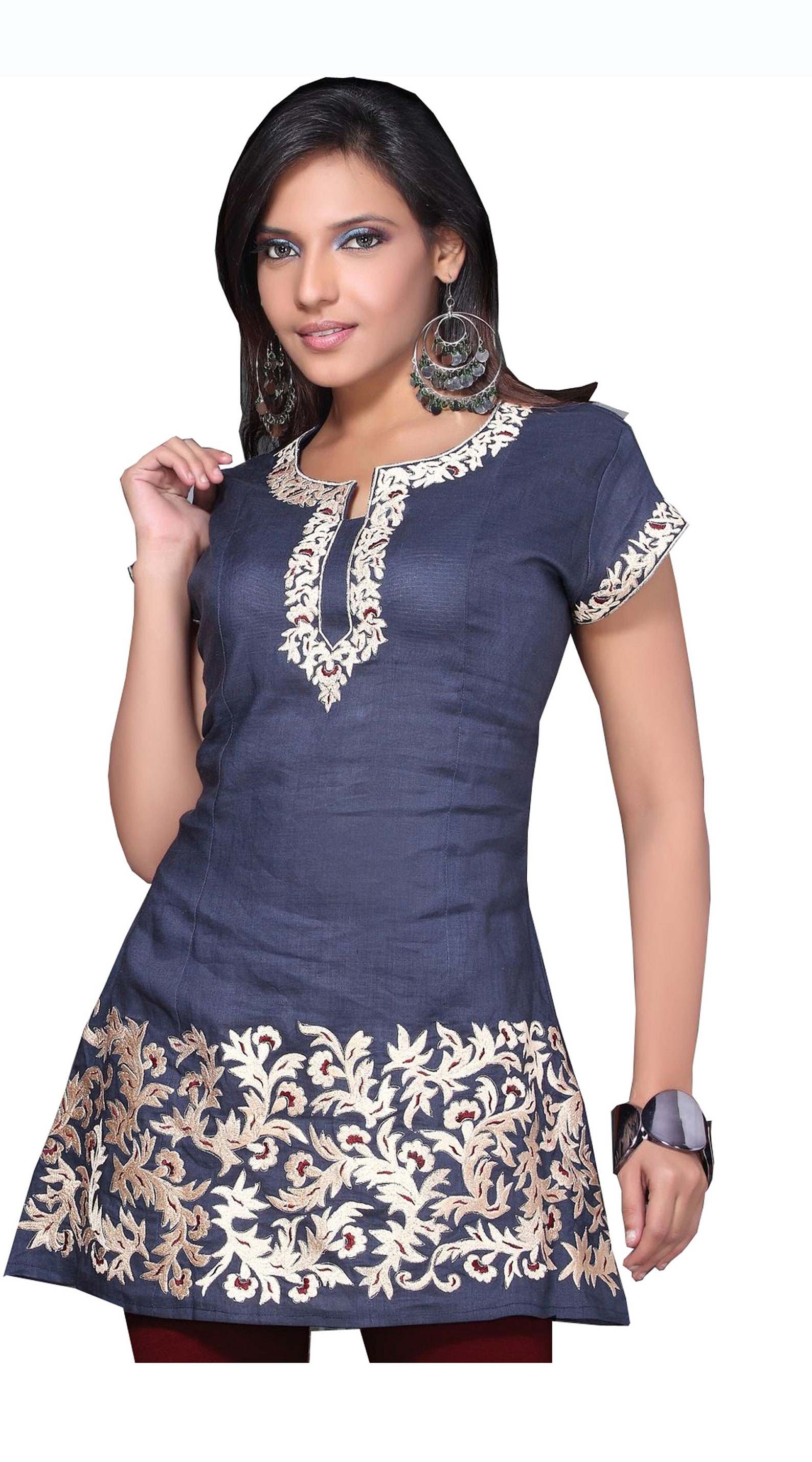 Women Embroidered Tunic/ Casual Cotton Tunic Top/ Plus Size - Etsy