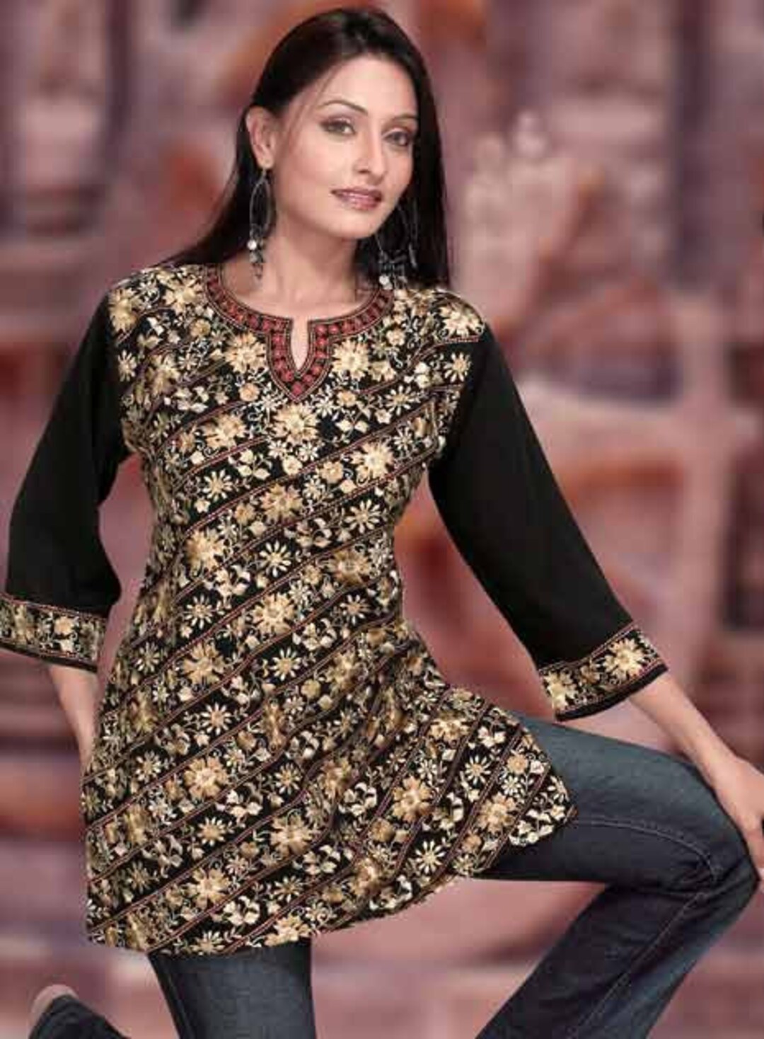 Womens Embroidered Tops, Bohemian Shirts Tunics Blouses. Woman Black ...