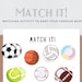 Printable Matching Activity Toddler Busy Page | Sports | Balls ...