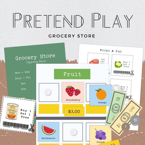Grocery Store/ Market Pretend Play Printable Set - Etsy