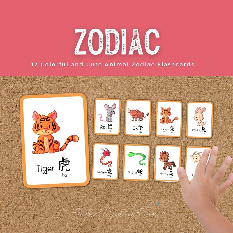 Printable Flashcards Chinese Zodiac - Etsy