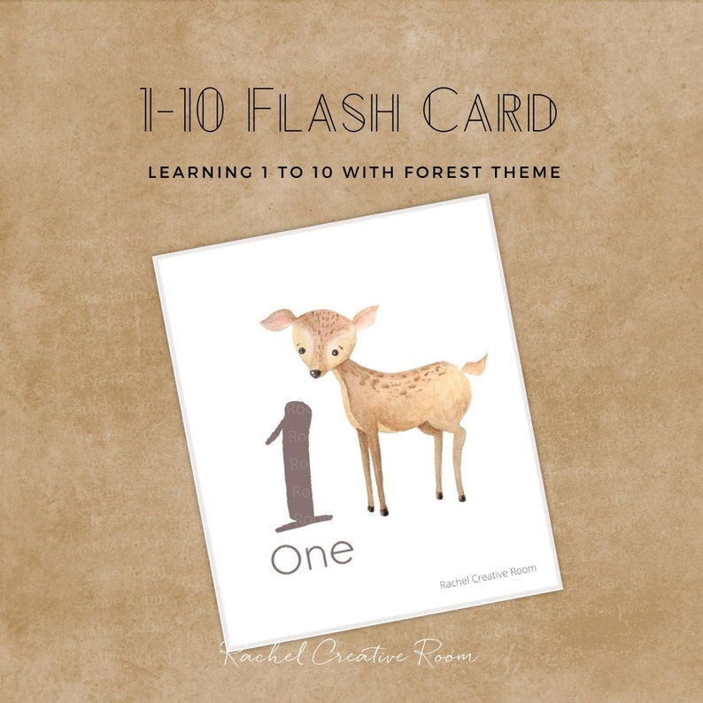 1 - 10 Flashcard | Forest Theme | Activity Game | 123 Flash Card ...