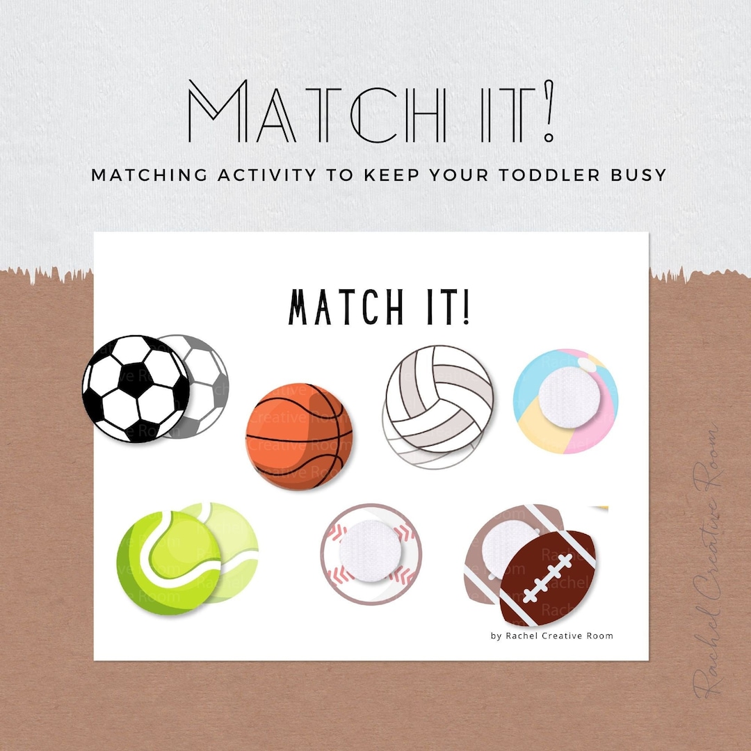 Printable Matching Activity Toddler Busy Page | Sports | Balls ...