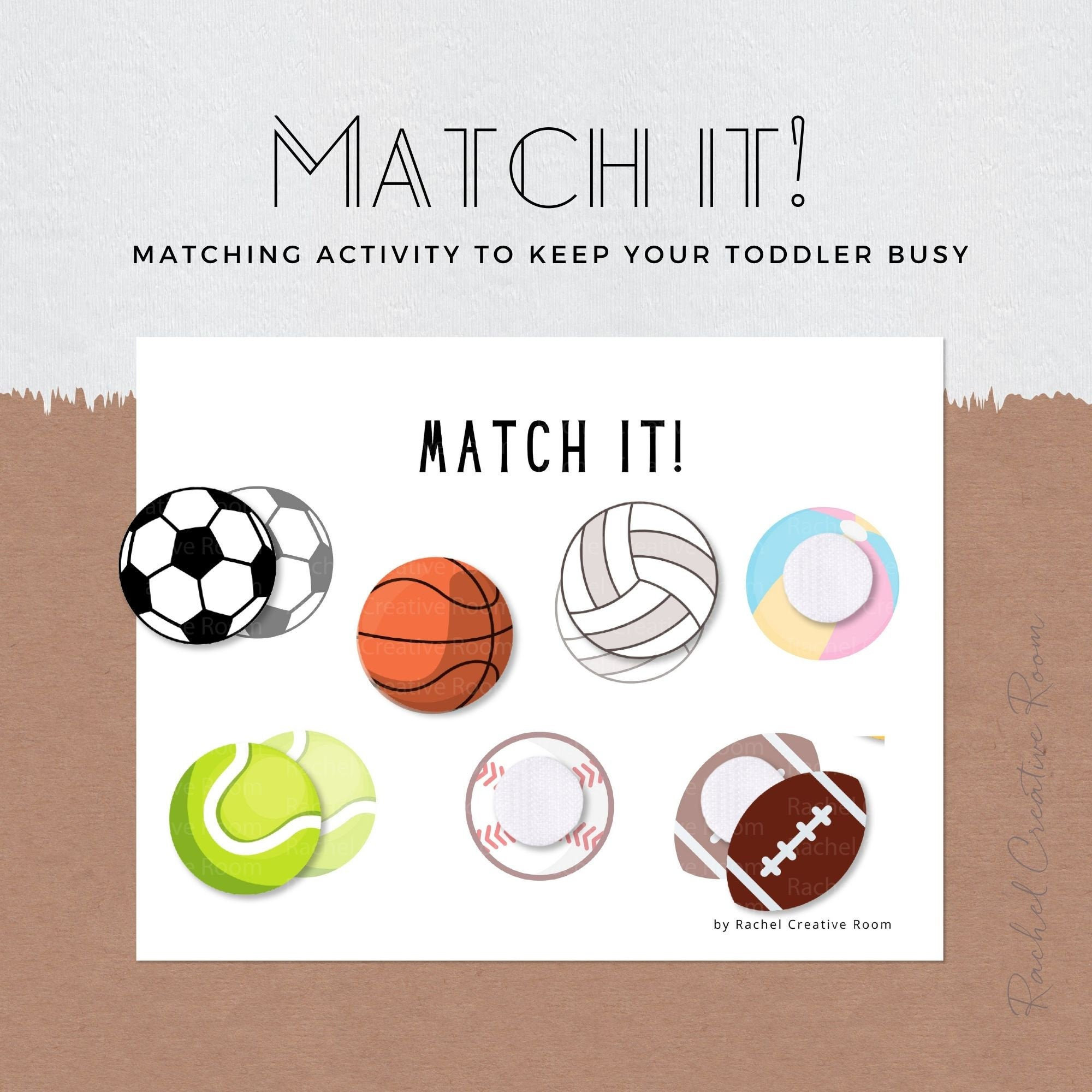 Printable Matching Activity Toddler Busy Page Sports Balls Preschool ...