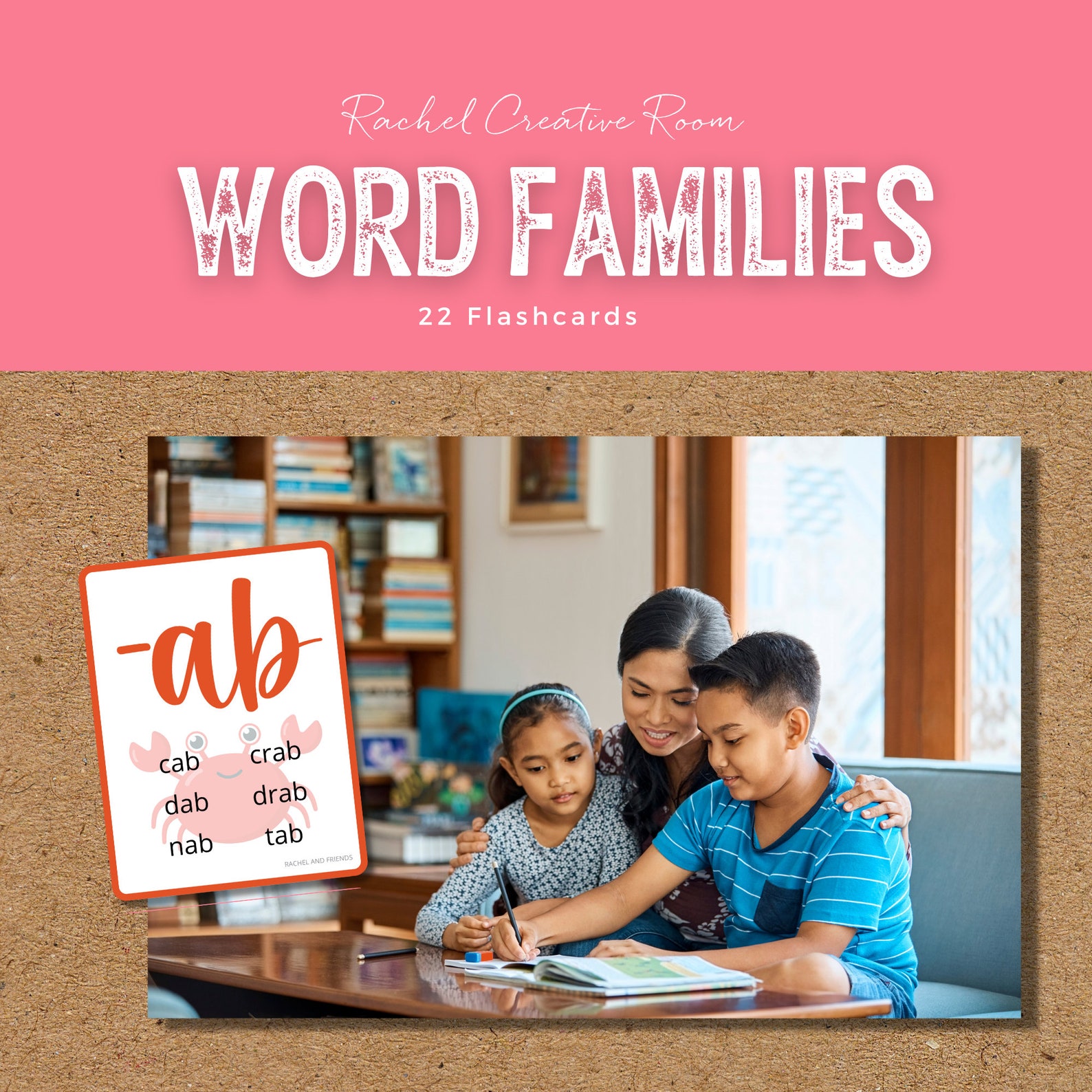 CVC Word List Word Family Educational Learning Flashcards Instant ...