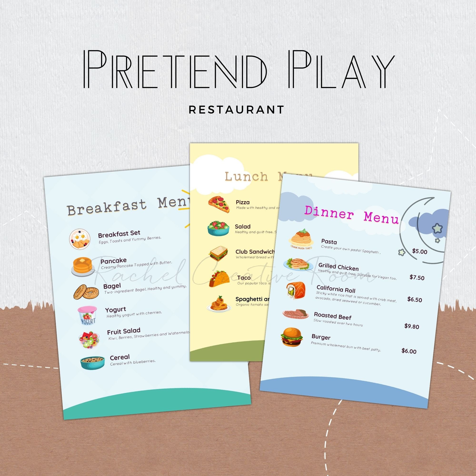 Pretend Play at Restaurant Bundle Fun & Engaging Activity Pretend Play ...