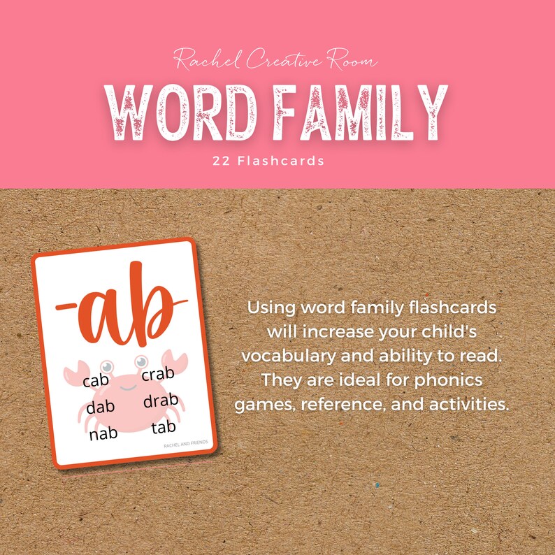 CVC Word List Word Family Educational Learning Flashcards Instant ...