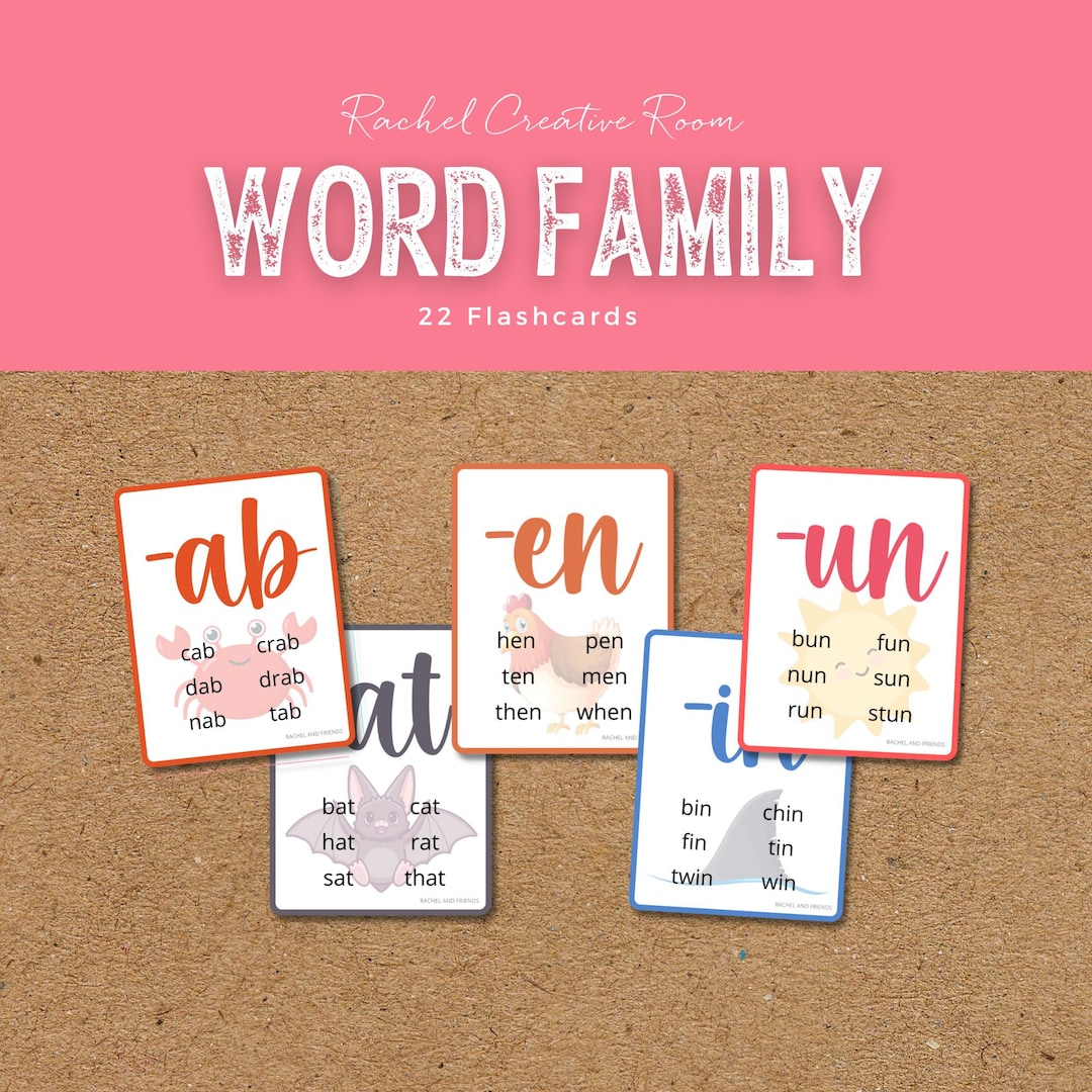 CVC Word List Word Family Educational Learning Flashcards Instant ...