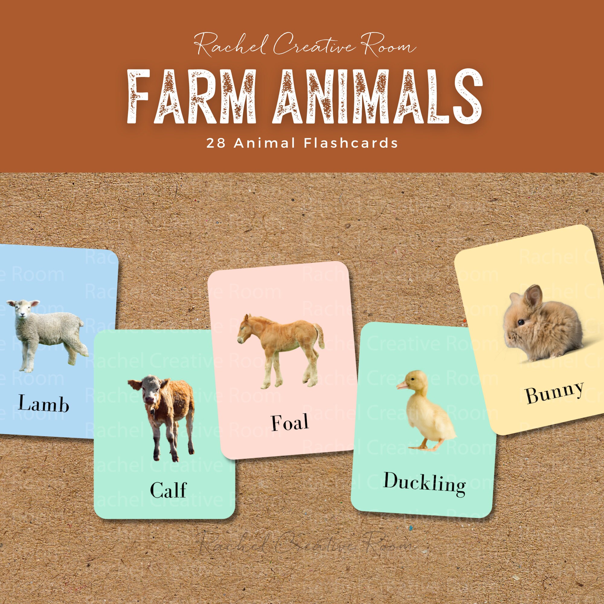 Farm Animals Educational Flashcards - Etsy