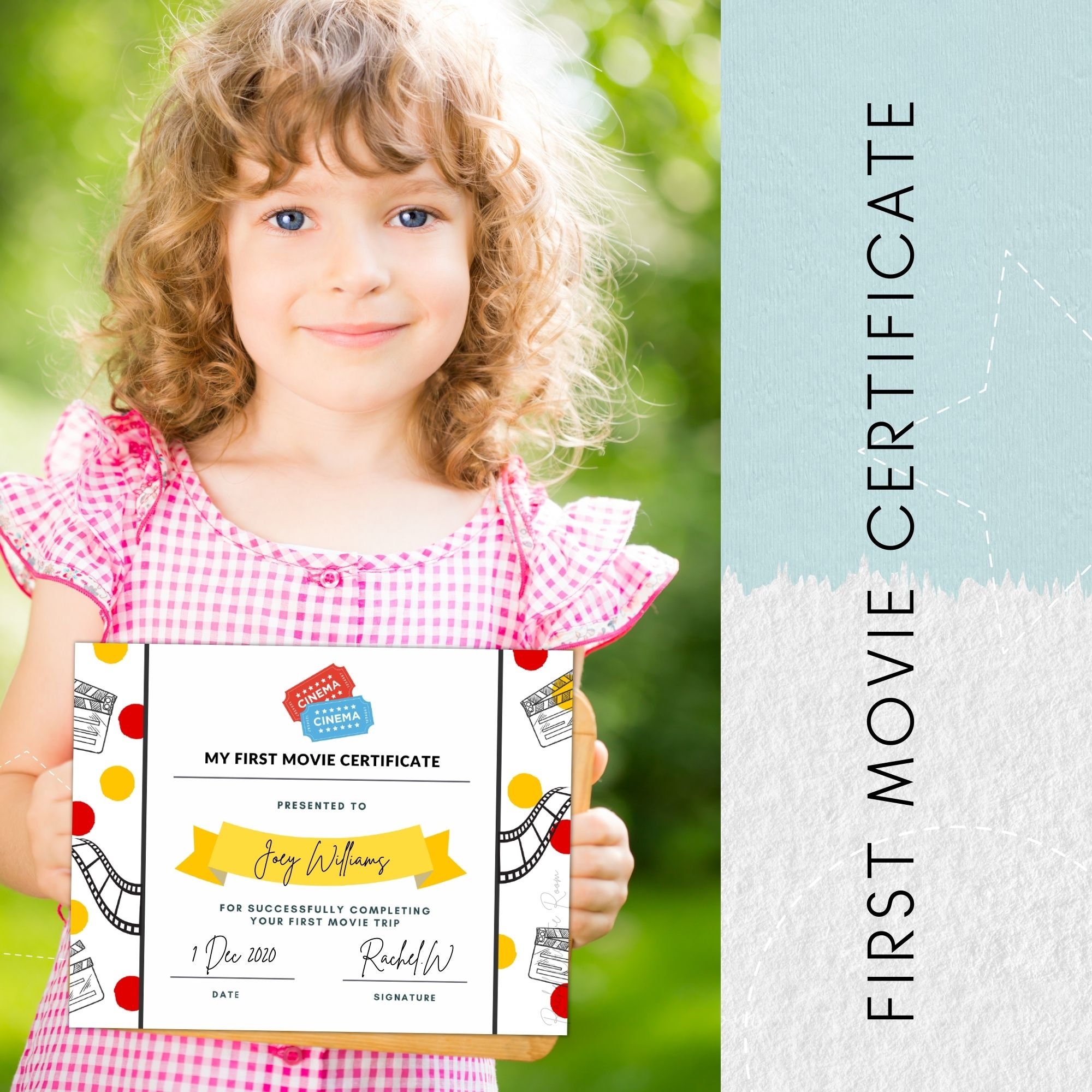 First Movie Certificate | Movie Trip | Reward Certificate Printable ...
